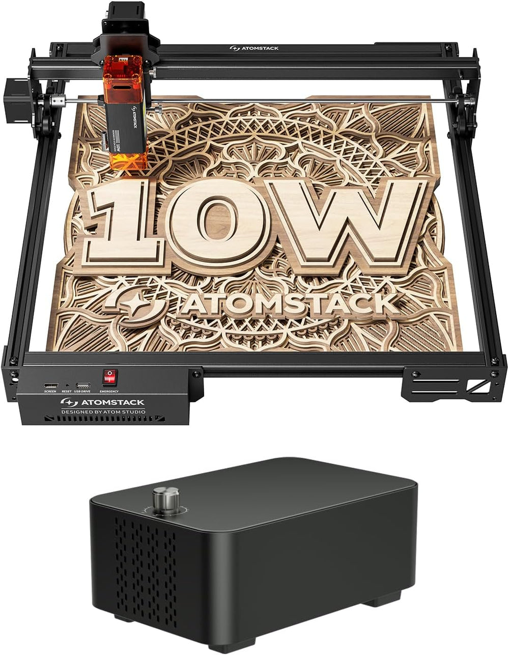 ATOMSTACK 10W Laser Engraver, A10 PRO V2 Laser Cutter, 0.06mm High Acc