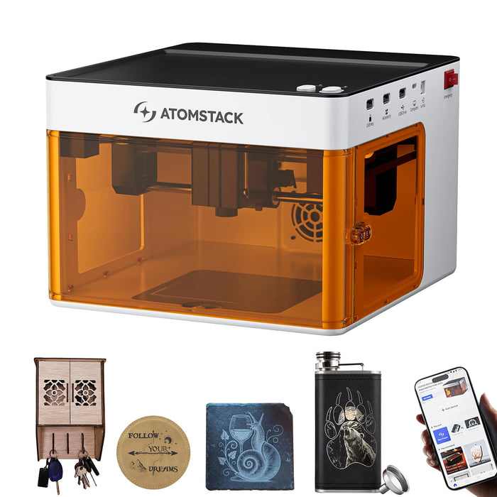 AtomStack P1 First Entry-Level Mini Dual-Laser Engraver Enclosed Porta
