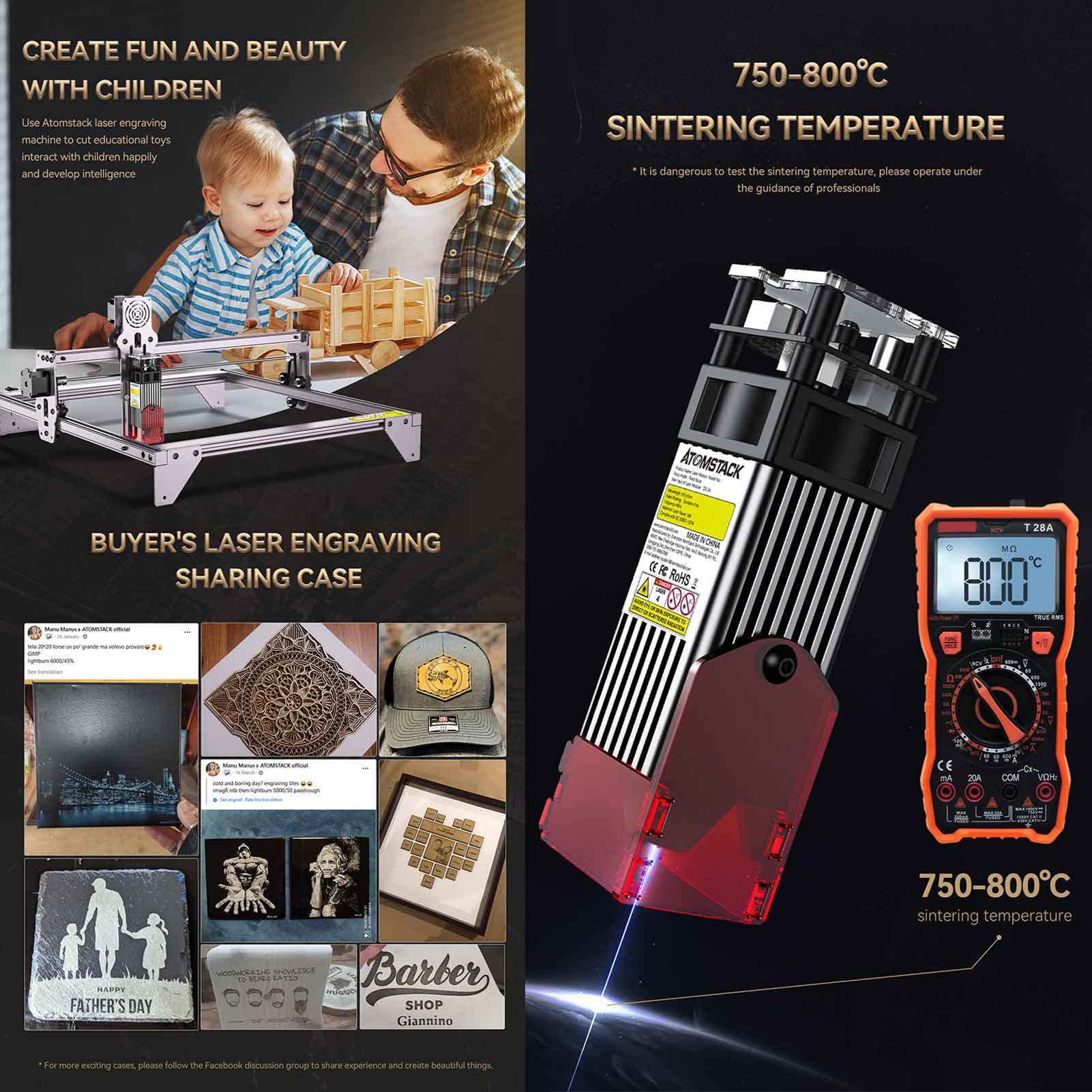 Atomstack A5 Pro 40 W Laser Engraving Machine with R1 Multifunctional