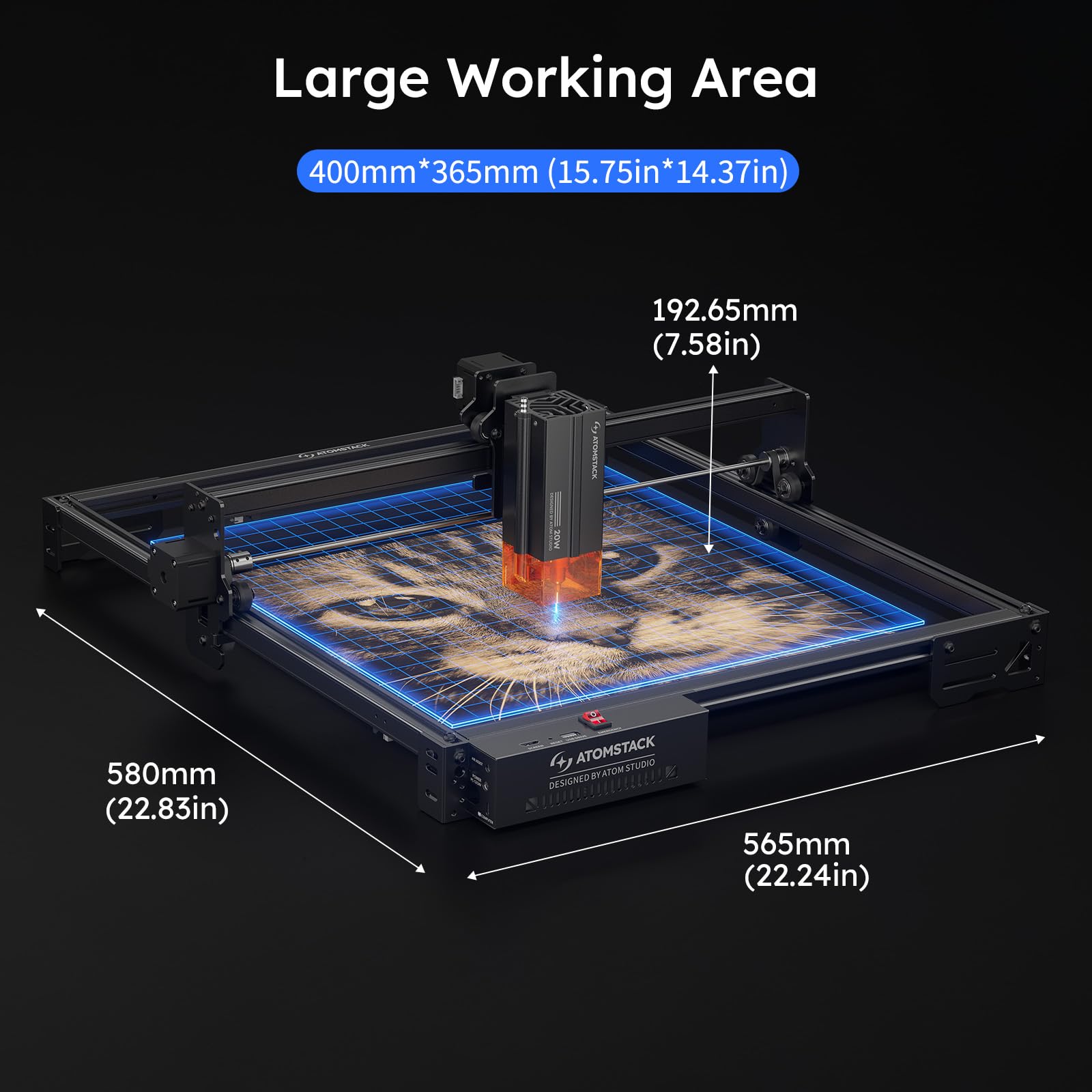 ATOMSTACK 20W Laser Engraver, A20 PRO V2 Laser Cutter, High Accuracy L