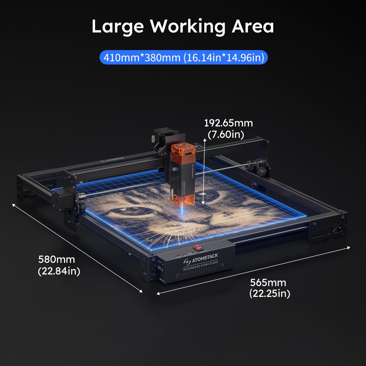 ATOMSTACK 10W Laser Engraver, A10 PRO V2 Laser Cutter, 0.06mm High Acc